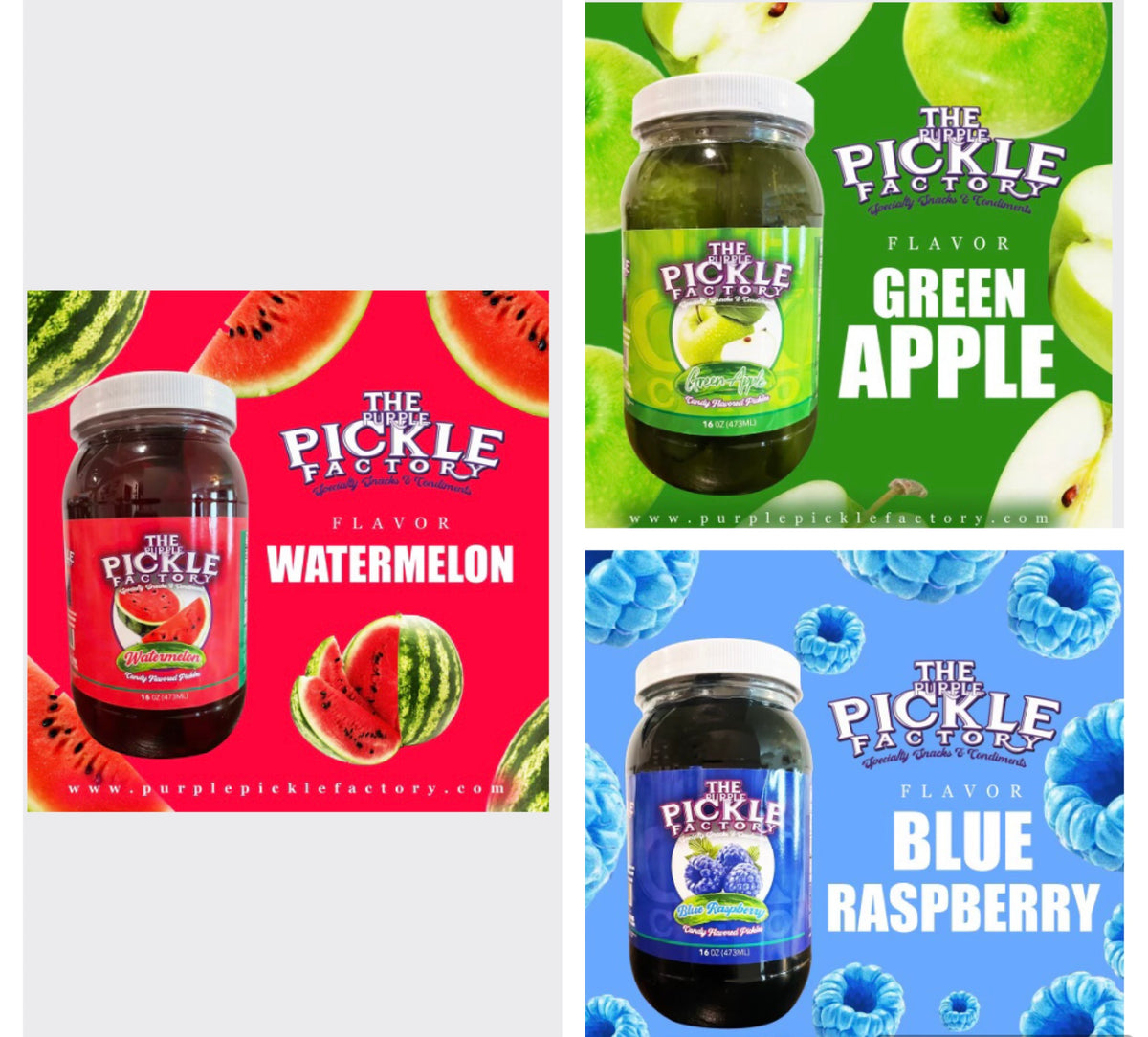 3 Pack Watermelon Combo Pack (includes Blue Raspberry & Green Apple ...